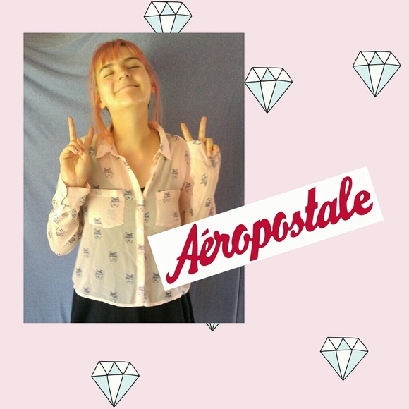 Aeropostale | Tops | 2 For Aeropostale Sheer Pink Blouse With Wolves ...